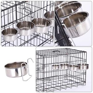 2 Sets Steel for Pigeon Cockatiel Coop Parrots Container Crate Tableware Holder Bunny Water with Budgie Cup Parrot Dispenser Rack Wire Squirrel Cage Cups Cat Hook Bowl Birds