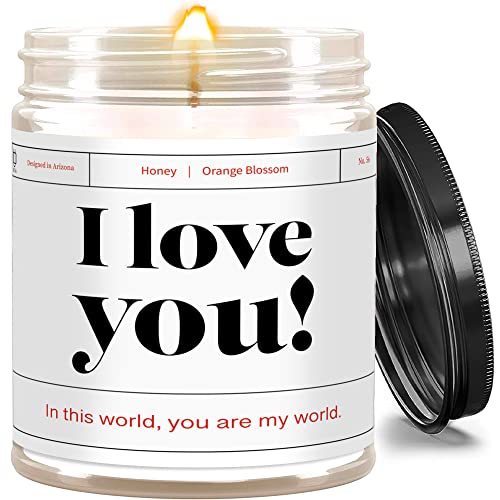 I Love You Gifts for Her - Candles Anniversary Gift for Her, I Love You Candle Gifts for Girlfriend, Love Candles Gifts for Wife, Romantic Gifts for Her, Sister Non Toxic Aromatherapy Scented Candles