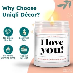 I Love You Gifts for Her - Candles Anniversary Gift for Her, I Love You Candle Gifts for Girlfriend, Love Candles Gifts for Wife, Romantic Gifts for Her, Sister Non Toxic Aromatherapy Scented Candles