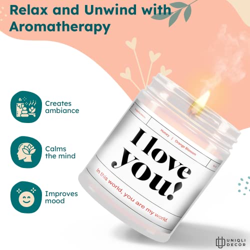 I Love You Gifts for Her - Candles Anniversary Gift for Her, I Love You Candle Gifts for Girlfriend, Love Candles Gifts for Wife, Romantic Gifts for Her, Sister Non Toxic Aromatherapy Scented Candles