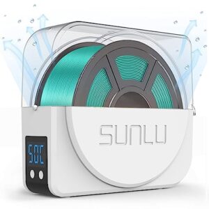 [2023 official upgrade] sunlu 3d printer filament dryer s1 plus with fan, upgraded dry box for filament storage holder, compatible with 1.75 2.85 3.00 3d filament, keep filament dry during 3d printing