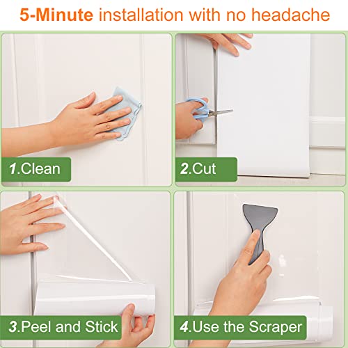 Door Scratch Protector-3 x 40" x 8.2", Protect Your Door, Furniture and Wall, Anti-Scratch Guard for Furniture, Heavy Duty Door Cover Scratch Shield