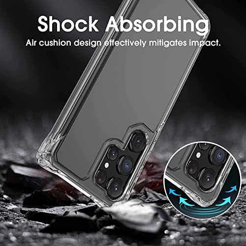 amCase (2 Pack) Clear Case [Anti-Yellowing] Compatible with Samsung Galaxy S23 Ultra 5G (6.8", 2023), Support Wireless Charging, Shockproof Protective