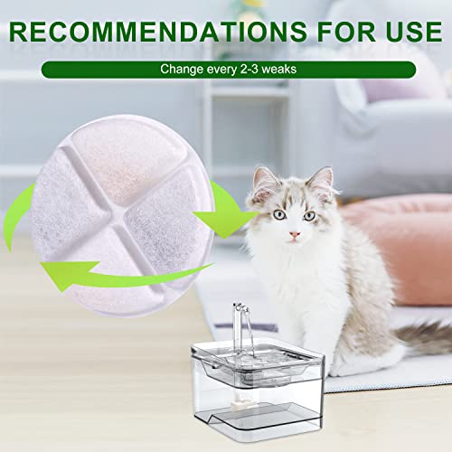 4pcs Cat Fountain Filters, Pet Water Fountain Filter Replacement Fit for 101oz/ 3 Liter Round Pet Water Fountain Filter Soft Cat Fountain Filter Sponge Pet Fountain Accessories