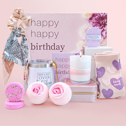 Birthday Gifts for Women, Happy Birthday Gifts Basket for Women, 21st 30th 40th 50th Best Friend Birthday Gifts Who Have Everything Unique Spa Gift for Women Her Mom Sister Christmas Gifts