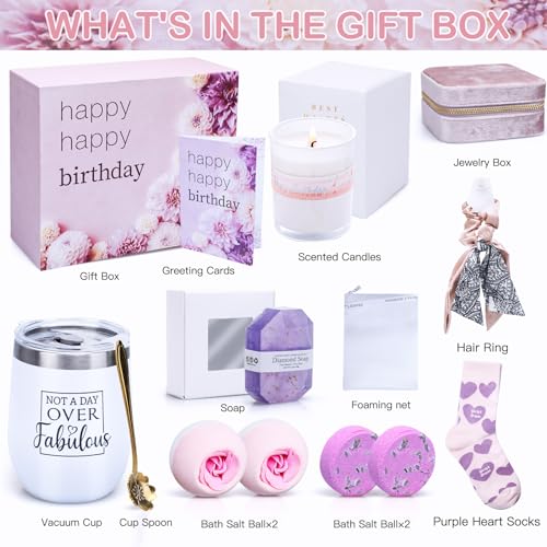 Birthday Gifts for Women, Happy Birthday Gifts Basket for Women, 21st 30th 40th 50th Best Friend Birthday Gifts Who Have Everything Unique Spa Gift for Women Her Mom Sister Christmas Gifts