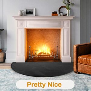 Fireplace Mat Fire Resistant, Wood Burning Stove Floor Protector, Fireproof Hearth Rug Protect Floors from Sparks Embers, 42x24 Inch Half Round