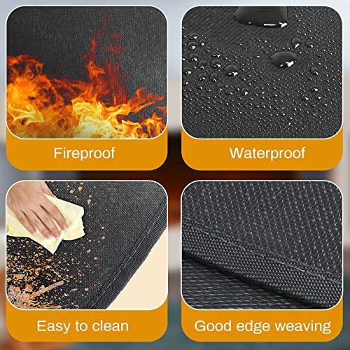 Fireplace Mat Fire Resistant, Wood Burning Stove Floor Protector, Fireproof Hearth Rug Protect Floors from Sparks Embers, 42x24 Inch Half Round