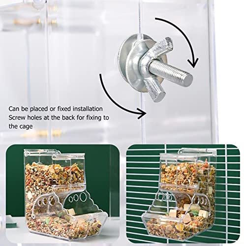 GLOGLOW Hamster Food Dispenser, Hamster Feeder Transparent Toxic Free Prevent Knock Over Automatic for Sugar Glider