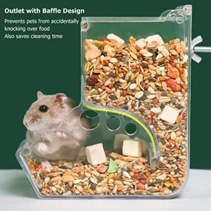 GLOGLOW Hamster Food Dispenser, Hamster Feeder Transparent Toxic Free Prevent Knock Over Automatic for Sugar Glider