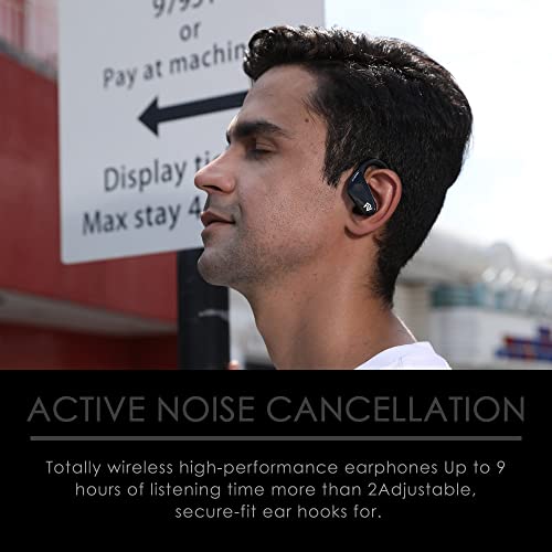 PALOVUE Wireless Earbuds Bluetooth 5.2 Headphones, Noise Cancelling and Waterproof Ear Buds with Earhooks Compatible with iPhone Android for Sport Workout Running