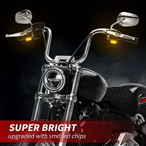 HAZAWA Led Motorcycle Turn Signals Switchback Mini Blinkers Handlebar Marker Light Compatible with Harley Sportster 1200 Iron 883 (Specific CH-Amber)