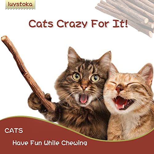 Luystoka [ 30pcs] Silvervine Sticks, Cat Chew Stick, Catnip Toys, Matatabi Sticks for Indoor Cats,Kitty, Wooden Dental Sticks, Kitten Teething Interactive Wand Toys for Cats