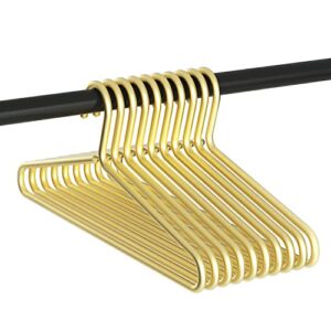 17”Premium Matte Gold Aluminum Coat Hangers 10 pcs,Gold Metal Suit Hangers,Aluminum Alloy Clothes Hangers（Gold