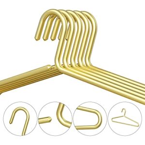 17”Premium Matte Gold Aluminum Coat Hangers 10 pcs,Gold Metal Suit Hangers,Aluminum Alloy Clothes Hangers（Gold