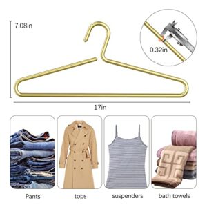 17”Premium Matte Gold Aluminum Coat Hangers 10 pcs,Gold Metal Suit Hangers,Aluminum Alloy Clothes Hangers（Gold