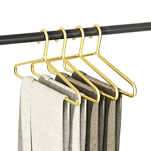 17”Premium Matte Gold Aluminum Coat Hangers 10 pcs,Gold Metal Suit Hangers,Aluminum Alloy Clothes Hangers（Gold