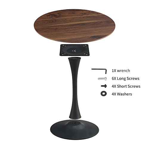 31.5" Modern Round Dining Table with Pedestal Base in Tulip Design, Mid-Century Leisure Table for Living Room Kitchen & Dining Room(Brown)