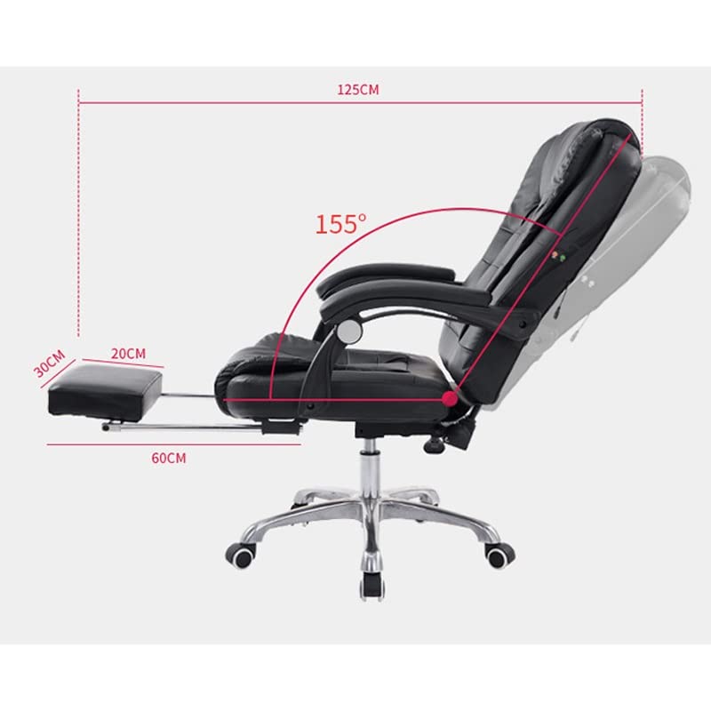 SEASD Office Chair Multifunction Office Computer Chair Swivel Reclining Boss Chair Household Study Room