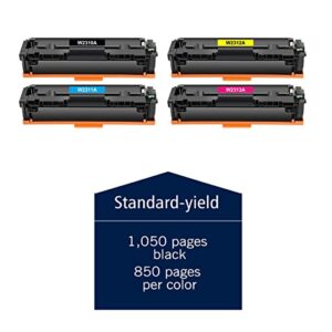 215A Toner Cartridges 4 Pack (with Chip) Compatible Replacement for HP 215A W2310A W2311A W2312A W2313A Work for HP Color Pro M182nw M183fw M182 M183 M155 Series Printer (Black Cyan Yellow Magenta)