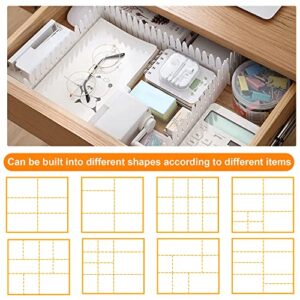 Spoilu 8Pcs Drawer Dividers, Adjustable Drawer Dividers, Sock Organizers for Dresser Drawers, Can Be Cut and Spliced Drawer Dividers, Free 4 Splicing Buckle