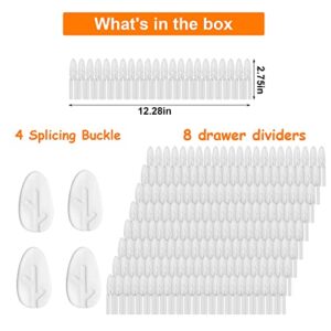 Spoilu 8Pcs Drawer Dividers, Adjustable Drawer Dividers, Sock Organizers for Dresser Drawers, Can Be Cut and Spliced Drawer Dividers, Free 4 Splicing Buckle