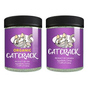 Cat Crack Catnip 1 Cup Bundled with Organic Catnip 1 Cup, Premium Blend Safe for Cats, Infused with Maximum Potency Your Kitty is Sure to Go Crazy