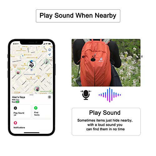 Keys Finder, Works with Apple Find My App (Only for iOS 15.1 Above), Bluetooth Tracker and Item Locator for Lost Keys, Bags, Wallets, Luggage (Black)