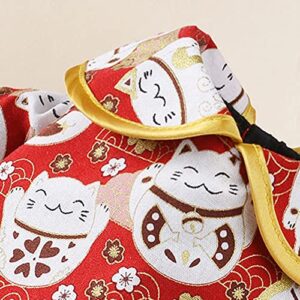 Pet Tang Suit Luck Cat Printing Chinese Style Warm Dog New Year Clothes Cat Costume Pet Clothes Dog Cheongsam