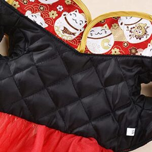 Pet Tang Suit Luck Cat Printing Chinese Style Warm Dog New Year Clothes Cat Costume Pet Clothes Dog Cheongsam