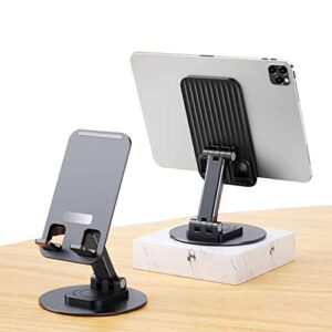 anjixin rotatable cell phone stand height adjustable iphone holder for desk portable cellphone stand thick case friendly compatible with all mobile phone iphone ipad desk accessories space black