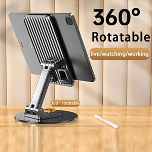 ANJIXIN Rotatable Cell Phone Stand Height Adjustable iPhone Holder for Desk Portable Cellphone Stand Thick Case Friendly Compatible with All Mobile Phone iPhone IPad Desk Accessories Space Black