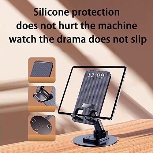 ANJIXIN Rotatable Cell Phone Stand Height Adjustable iPhone Holder for Desk Portable Cellphone Stand Thick Case Friendly Compatible with All Mobile Phone iPhone IPad Desk Accessories Space Black