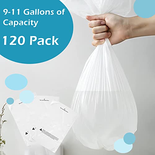 120 Pack Waste Drawer Liners Compatible with All Litter Box Robot Models, 9-11 Gallons Litter Box Liners with 8 Pack Carbon Filter