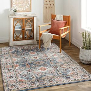 surya davaro traditional medallion area rug,7'10" x 10',white