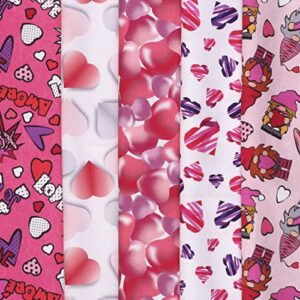 Mook Fabrics Cotton Valentines, Pink, 15 Yard Bolt