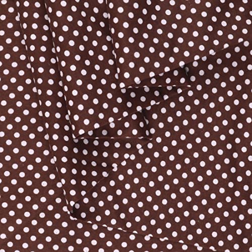 Mook Fabrics Flannel Polka Dot, Brown/White, 15 Yard Bolt