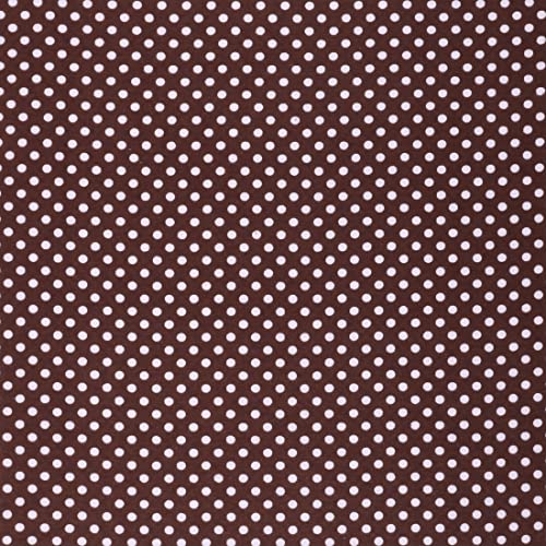 Mook Fabrics Flannel Polka Dot, Brown/White, 15 Yard Bolt