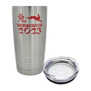 Chinese New Year Party Favor 2023 Year Of The Rabbit Iconography 2-Pack 20oz Stainless Steel Insulated Travel Mug With Lid