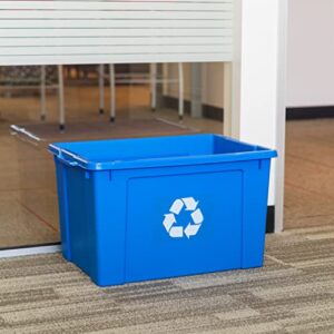 IRIS USA, Inc. 19 Gal / 78 Qt Plastic Recycle Bins with Bulit-in Handle, for Home Commercial Indoor Outdoor and Garage, Durable, Easy Clean Up, BPA Free, Eco-Friendly Trash Can, Blue