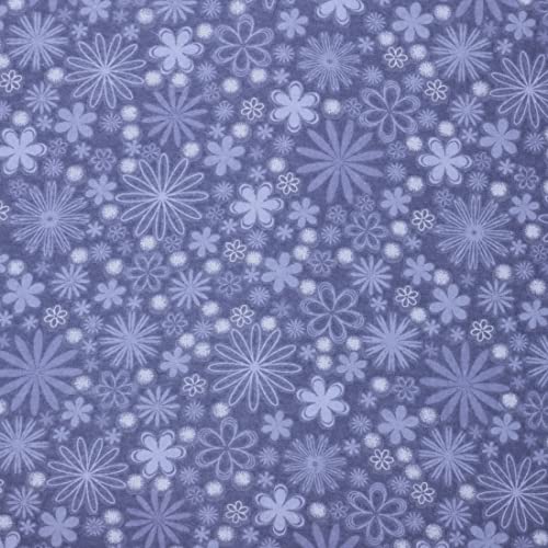 Mook Fabrics Flannel Floral, Blue Indigo, 15 Yard Bolt