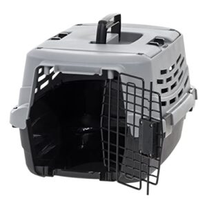 IRIS USA 19" Extra Small Pet Travel Carrier with Front and Top Access, Black/Gray