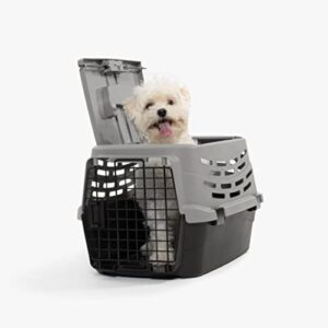 IRIS USA 19" Extra Small Pet Travel Carrier with Front and Top Access, Black/Gray