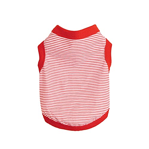 Male Dog Clothes 13 Pounds Breathable Striped Cotton British Vest Cat Dog Style T-Shirt Sleeveless Pet Coat Extra Small Puppy Clothes