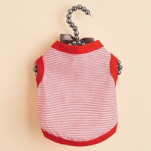 Male Dog Clothes 13 Pounds Breathable Striped Cotton British Vest Cat Dog Style T-Shirt Sleeveless Pet Coat Extra Small Puppy Clothes