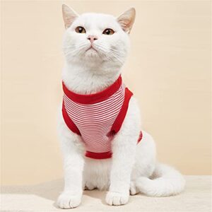 Male Dog Clothes 13 Pounds Breathable Striped Cotton British Vest Cat Dog Style T-Shirt Sleeveless Pet Coat Extra Small Puppy Clothes