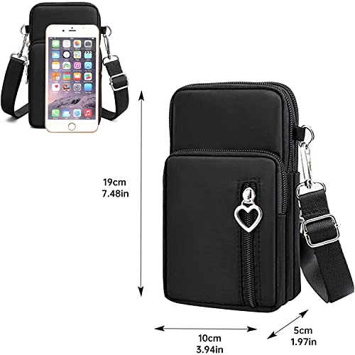 Mobile Phone Purses Bag, Cellphone Crossbody with Shoulder Strap,Waterproof Crossbody Phone Wallet Case, Outdoor Sweat-Proof Running Armbag, Crossbody Bag Gym Fitness Cell Phone Key Holder