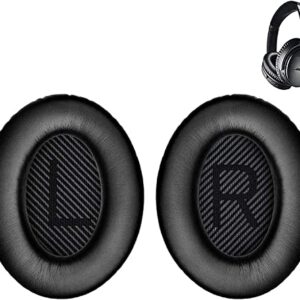 QC35 Replacement Ear Pads Quietcomfort 35 II Replacemenet Earpads, Ear Cushion Kit Parts Compatible with Bose Quietcomfort 35/Bose QC35, Quiet Comfort 35 II/QC35 II Wireless Headphones (Black)