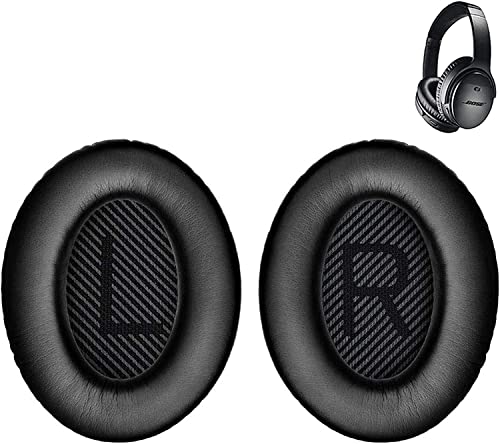 QC35 Replacement Ear Pads Quietcomfort 35 II Replacemenet Earpads, Ear Cushion Kit Parts Compatible with Bose Quietcomfort 35/Bose QC35, Quiet Comfort 35 II/QC35 II Wireless Headphones (Black)