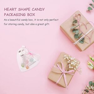 ABOOFAN 6pcs Transparent Heart-Shaped Boxes Food Grade Plastic Boxes Wedding Party Gift Boxes Fillable Heart Shaped Clear Container Birthday Present and Candy Packing Boxes 10cm Pink